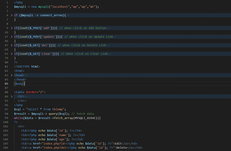 Simple Crud Operation With Php Mysql Without Ajax And Jquery